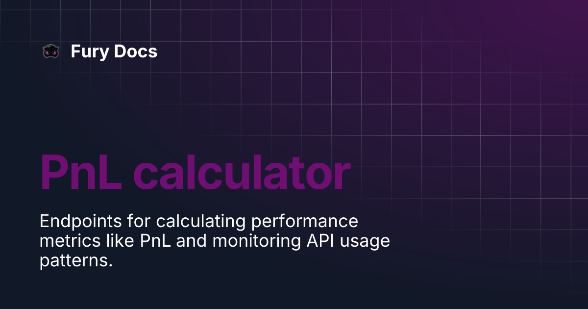 PnL calculator | Fury Docs